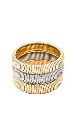 Ettika Flex Snake Chain Bracelet Set - Mixed Metals
