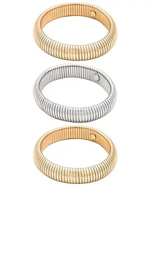Ettika Flex Snake Chain Bracelet Set - Mixed Metals