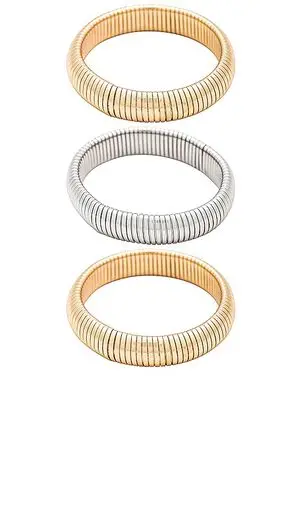 Ettika Flex Snake Chain Bracelet Set - Mixed Metals