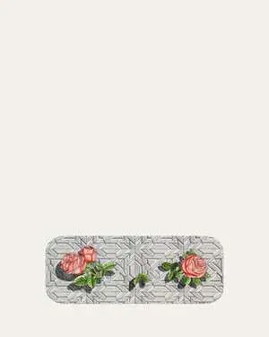 FORNASETTI Tray 25x60cm Musciarabia With Roses Color - Multi