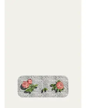 FORNASETTI Tray 25x60cm Musciarabia With Roses Color - Multi