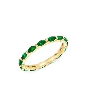 Bloomingdale'S Emerald And 14k Yellow Gold Eternity Ring - Green/gold