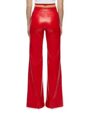 Alice + Olivia Dylan High-waisted Wide Leg Pants - Bright Ruby