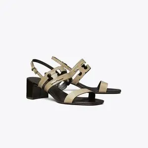 Tory Burch Ines Heeled Mule Stormy Gray/coconut