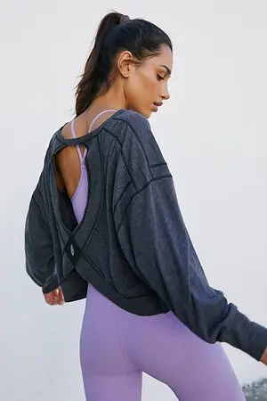 Free People My Time Layer Top - Black