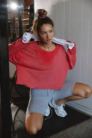 Free People My Time Layer Top Victory Red