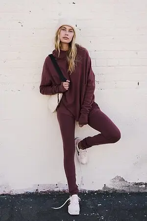 Free People Hot Shot Hooded Set - Pomegranate