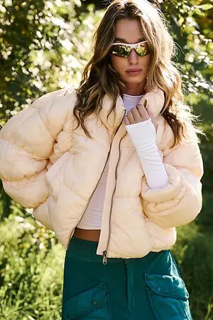 Free People In A Bubble Puffer Jacket White