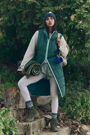 Free People FP Movement On The Move Packable Puffer Vest Midnight Jade
