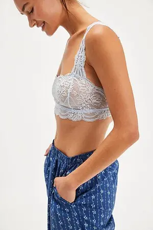 Free People Last Dance Lace Square Bralette Arctic Ice