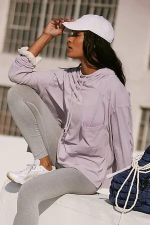 Free People Hot Shot Hooded Layer Lavender Quartz
