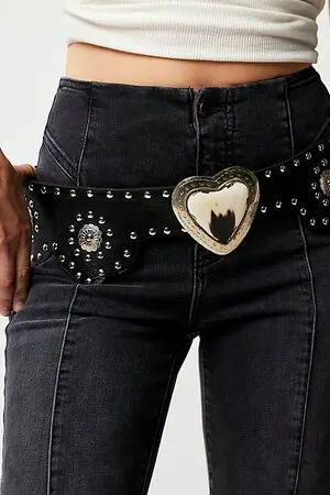 Free People Wildheart Studded Leather Belt