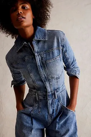 Free People Crvy Roulette Barrel Jumpsuit