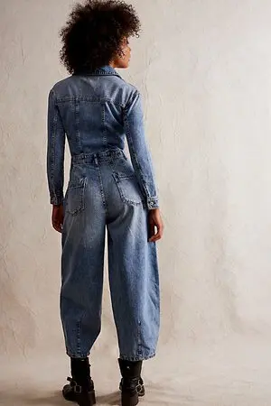 Free People Crvy Roulette Barrel Jumpsuit
