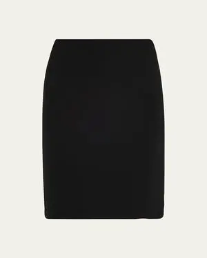 Giorgio Armani Silk Cady Pencil Skirt - Solid Black