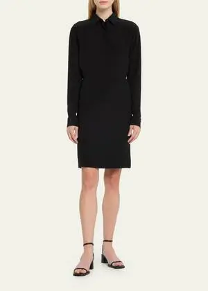 Giorgio Armani Silk Cady Pencil Skirt - Solid Black