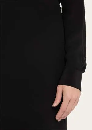 Giorgio Armani Silk Cady Pencil Skirt - Solid Black