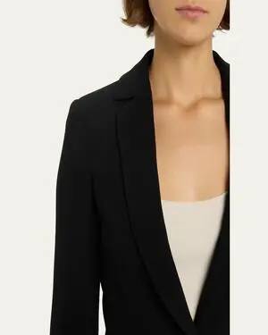 Giorgio Armani Cady Tailored Blazer - Solid Black