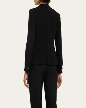 Giorgio Armani Cady Tailored Blazer - Solid Black