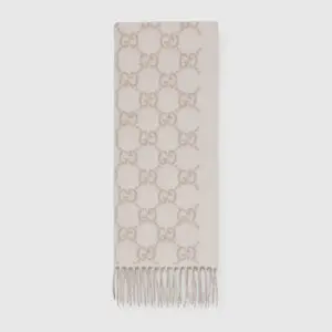 Gucci Gg Cashmere Scarf Wool - White