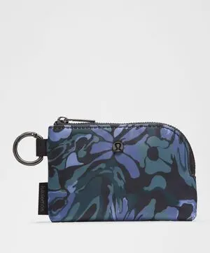 Lululemon Clippable Card Pouch Flower Meld Mini/graphite Grey/gunmetal