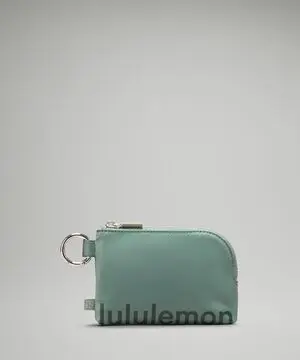 Lululemon Clippable Card Pouch Grey Eucalyptus/legacy Green