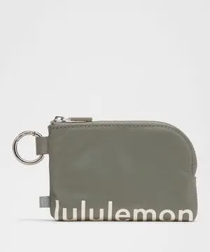 Lululemon Clippable Card Pouch Grey Sage/light Ivory