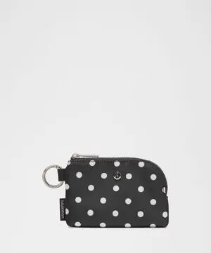 Lululemon Clippable Card Pouch Simple Polka White Black