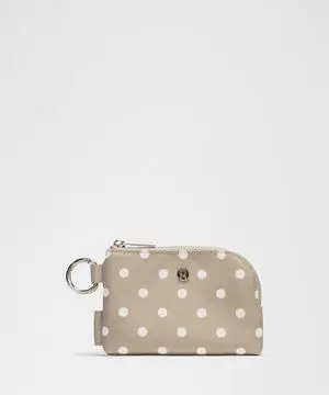 Lululemon Clippable Card Pouch Simple Polka White Sheer Oak