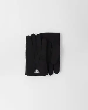 Prada Prada Suede Sheepskin Gloves Black