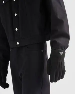 Prada Suede Sheepskin Gloves - Black