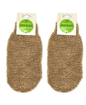 PURSONIC Sisal Hemp Bath Glove 2-pack - Bamboo