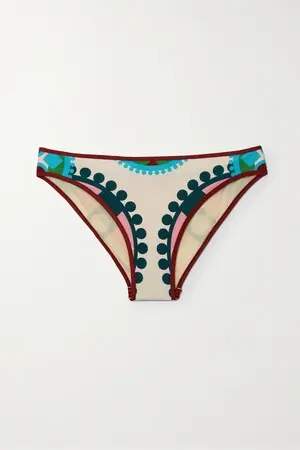 La DoubleJ La DoubleJ Printed Bikini Briefs With Side Ties Cream