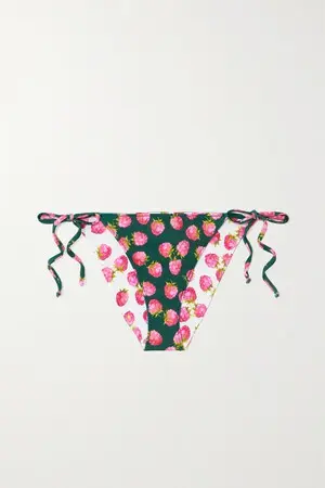 La DoubleJ La DoubleJ Printed Bikini Briefs With Side Ties Green