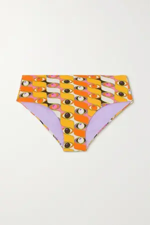 La DoubleJ La DoubleJ Printed Bikini Briefs With Side Ties Yellow