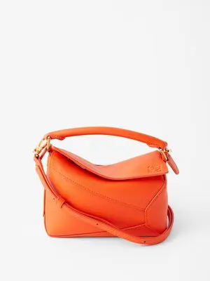 Loewe Puzzle Mini Leather Cross-body Bag Orange