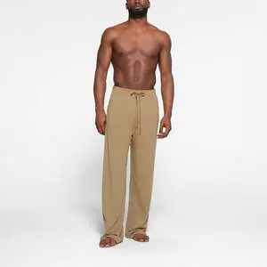 SKIMS Jersey Lounge Mens Relaxed Straight Leg Pant Khaki