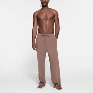 SKIMS Jersey Lounge Mens Relaxed Straight Leg Pant Umber