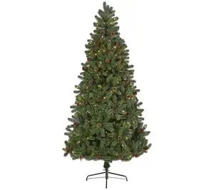 NEARLY NATURAL 7.5' Rocky Mountain Spruce Chris Tmas Tree - One-color