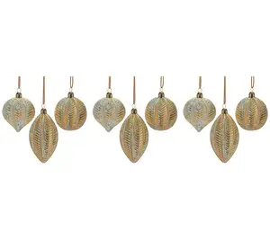 MELROSE Distressed Ribbed Glass Ornament - One-color