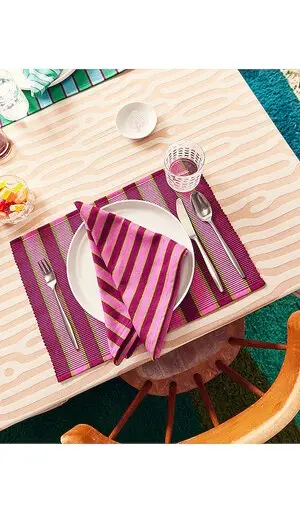 DUSEN DUSEN Set Of 4 Dual Stripe Napkins In Multi