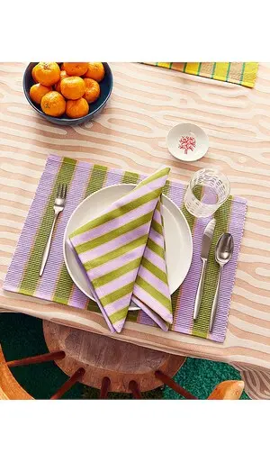 DUSEN DUSEN Set Of 4 Dual Stripe Napkins In Multi