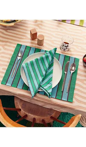 DUSEN DUSEN Set Of 4 Dual Stripe Napkins In Multi