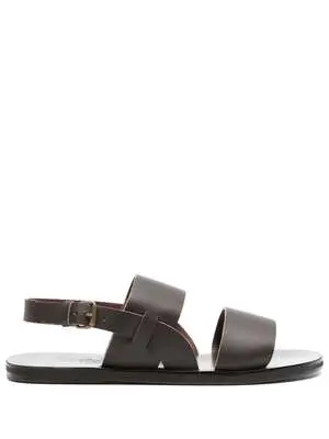 ANCIENT GREEK SANDALS Irodotos Leather Flat Sandals - Brown