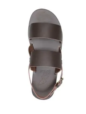 ANCIENT GREEK SANDALS Irodotos Leather Flat Sandals - Brown