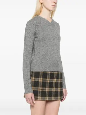 Barbara Bui V-neck Ladder-stitch Jumper - Grey