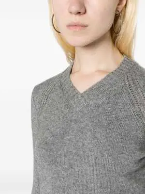 Barbara Bui V-neck Ladder-stitch Jumper - Grey
