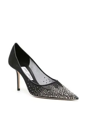JIMMY CHOO Love 85mm Crystal-embellished Pumps - Black