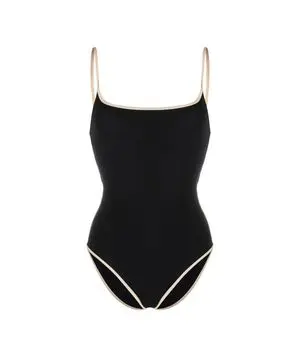 TOTEME Striped-edge Swimsuit - Black