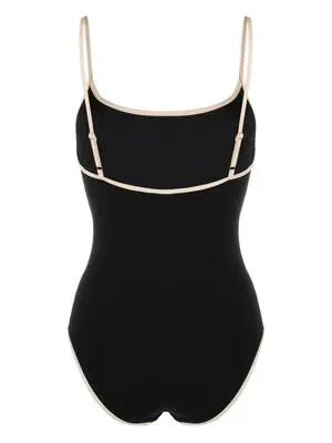 TOTEME Striped Edge One-piece Swimsuit - Black
